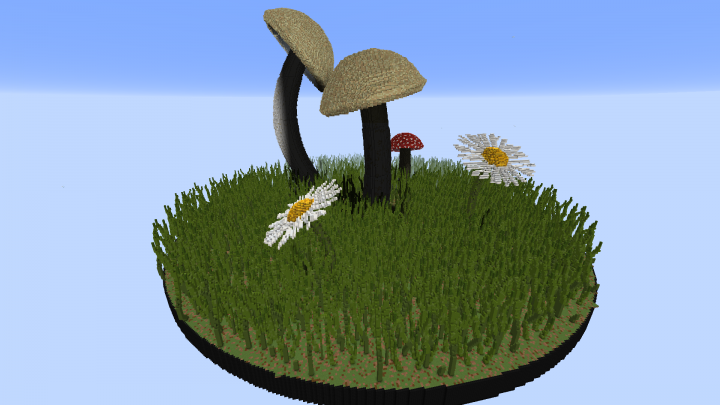 Giant mushrooms surrounded by swords Minecraft Map