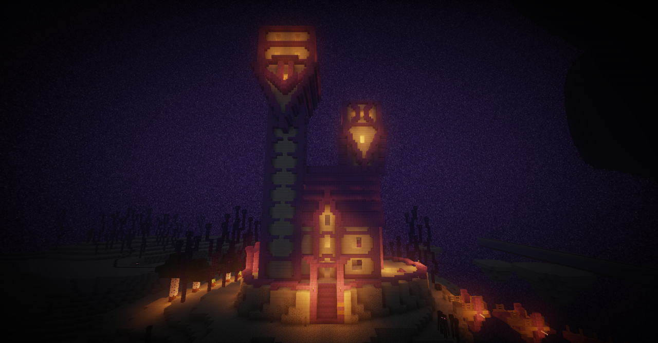 Upside-down end theme house Minecraft Map