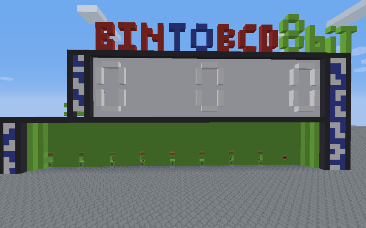 8 bit Bin To BCD (with display) Minecraft Map
