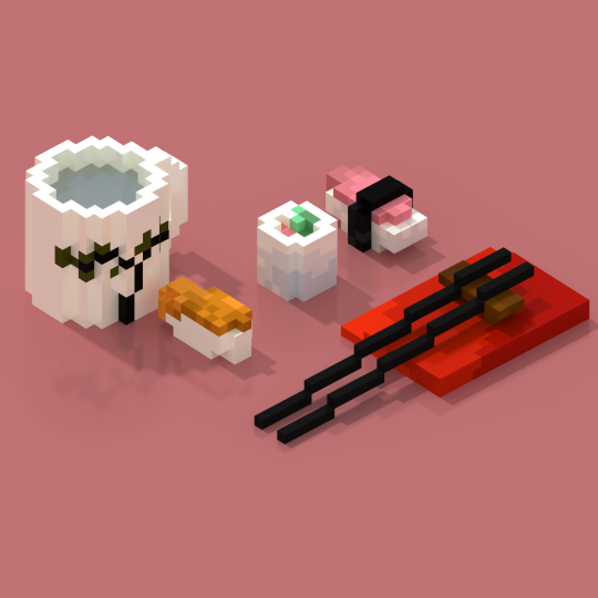3 sushis + saké Minecraft Map