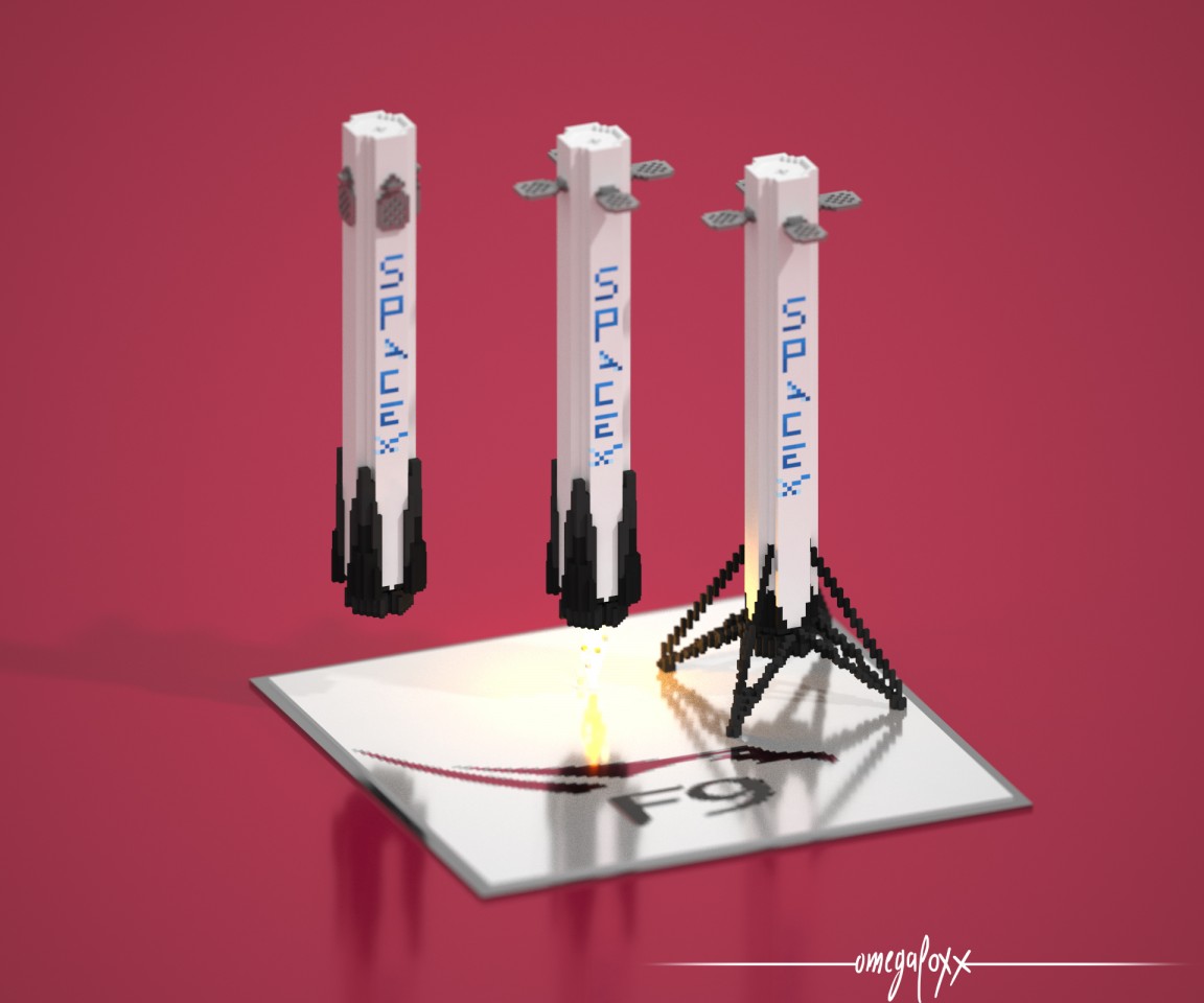 SpaceX Falcon9 First stage rocket Minecraft Map