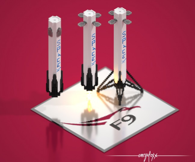 SpaceX Falcon9 First stage rocket Minecraft Map