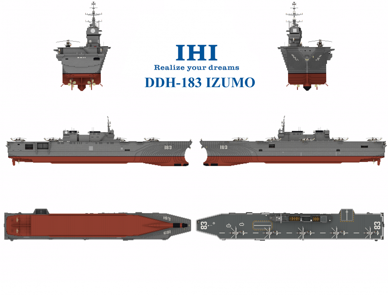 DDH-183 Izumo | Izumo class heli carrier | Scale 1,5:1 Minecraft Map