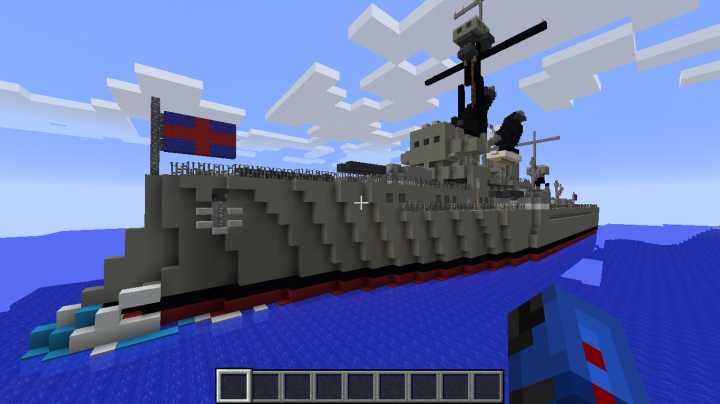 HMS Dreadnought, with credit to Master Jam Minecraft Map