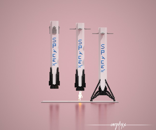 SpaceX Falcon9 First stage rocket Minecraft Map