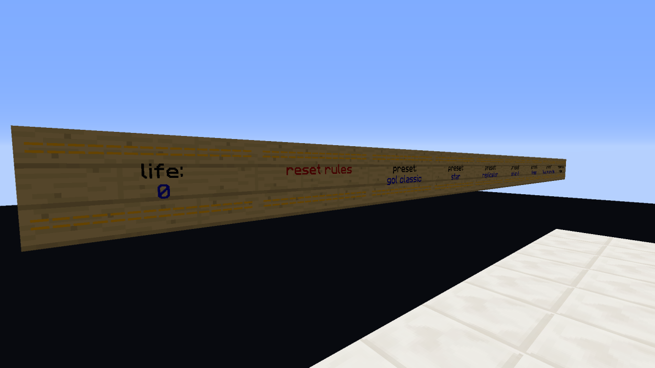 Customizable game of life Minecraft Map