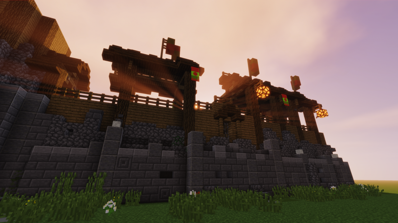 Medieval Defensive Walls Template Minecraft Map