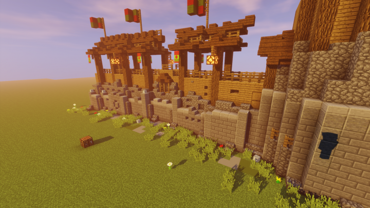 Medieval Defensive Walls Template Minecraft Map