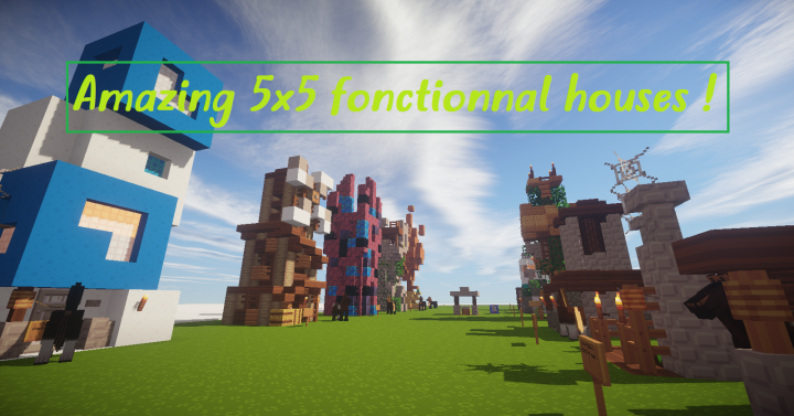 Amazing 5x5 fonctionnal houses ! Minecraft Map