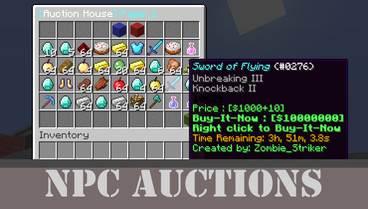 NPCAuctions|Economy Store[1.12.1-1.8 and CB1.7.9-R0.1/0.2 CB1.7.2-0.1/0 ...
