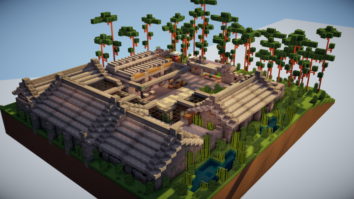 Chinese Traditional Modern Villa on the Great Wall Minecraft Map
