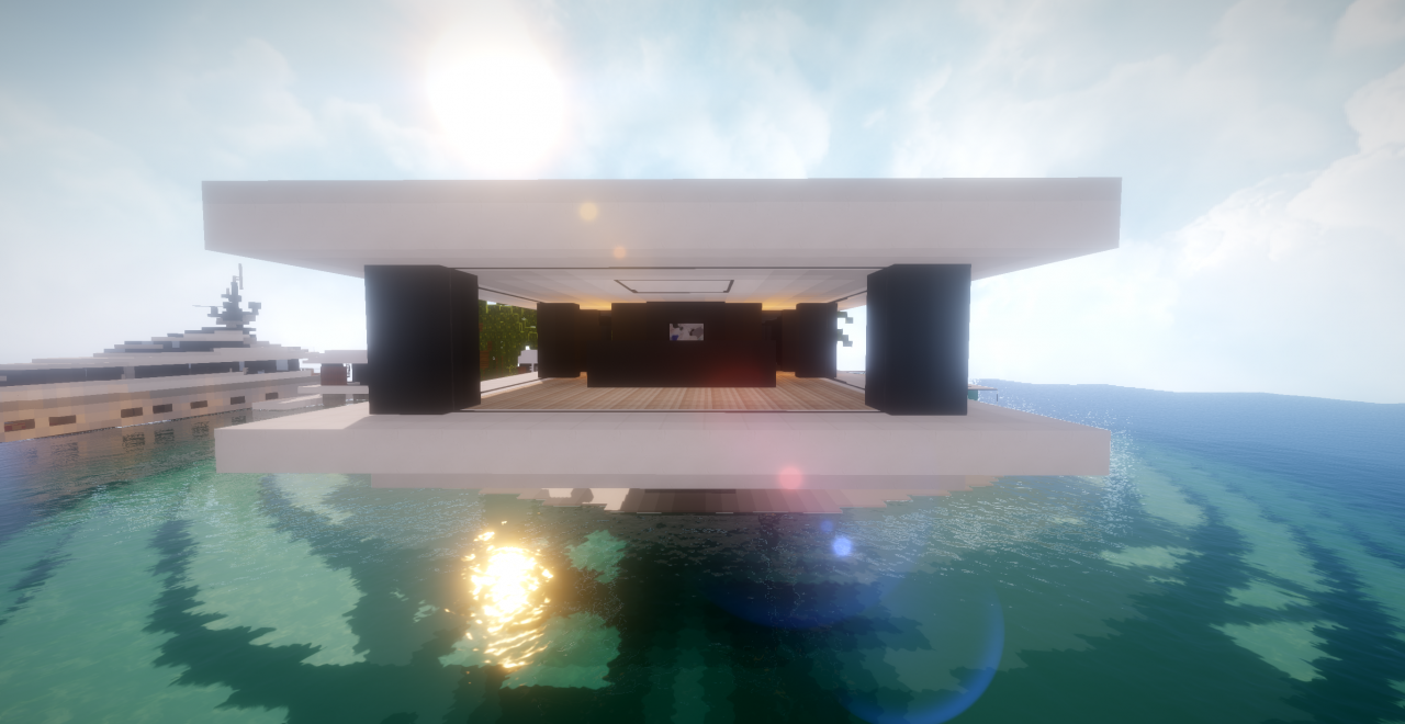 Simple Modern Beach House + Luxury Yacht Minecraft Map