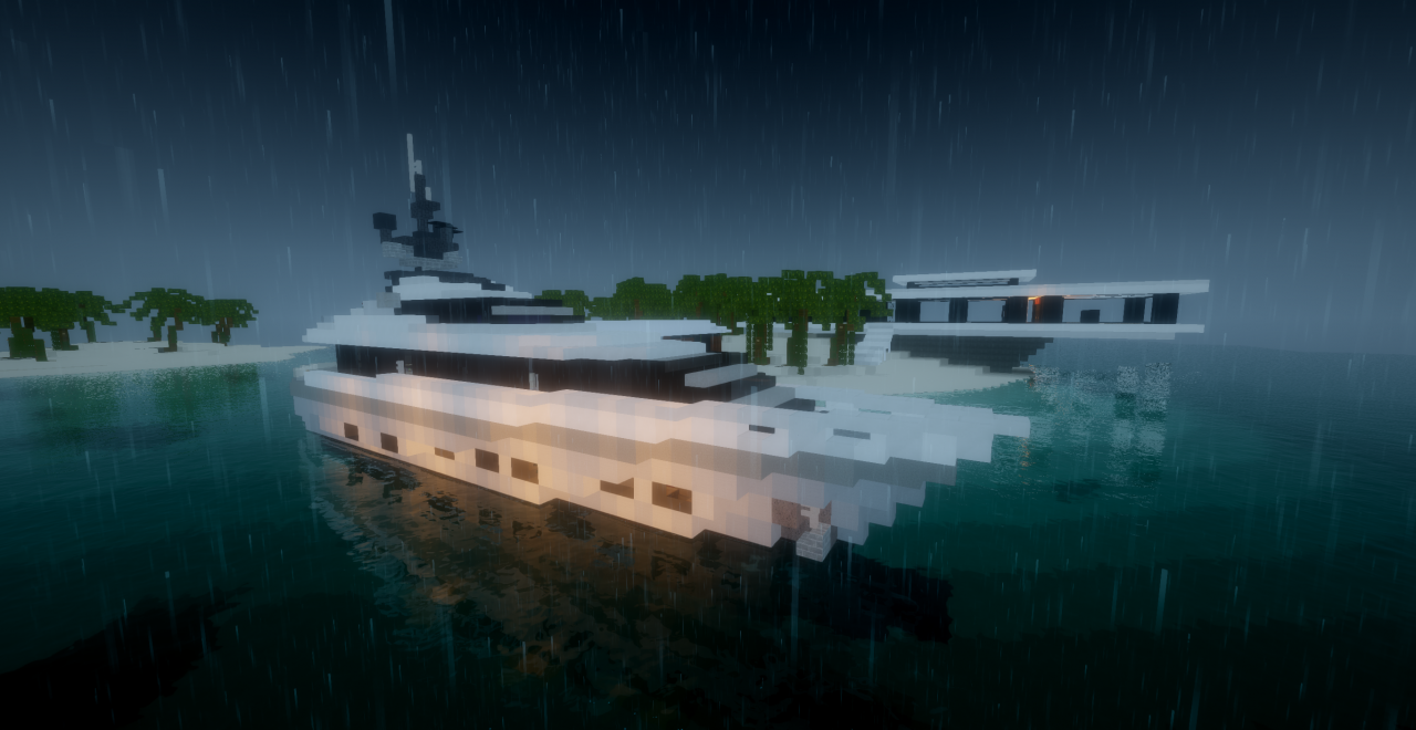 Simple Modern Beach House + Luxury Yacht Minecraft Map