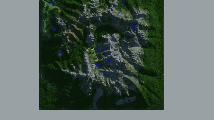 Beautiful Mountains + paths Minecraft Map