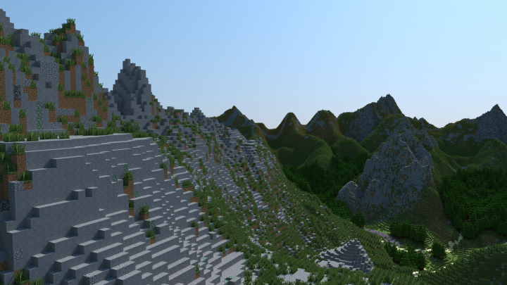 Beautiful Mountains + paths Minecraft Map