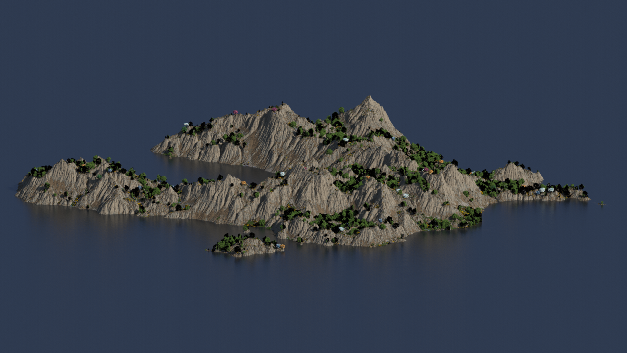 [2k x 2k] Mountainous Island Terrain Minecraft Map