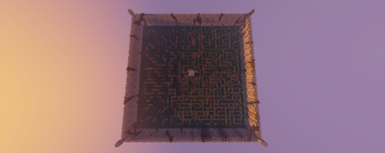 110x110 Detailed Hedge Maze Minecraft Map