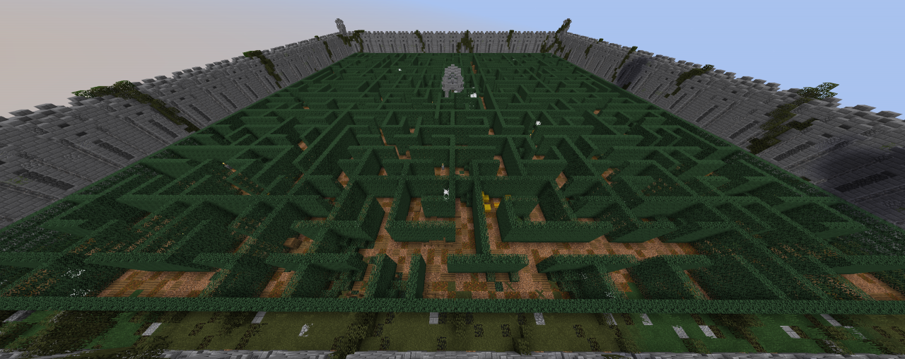 110x110 Detailed Hedge Maze Minecraft Map