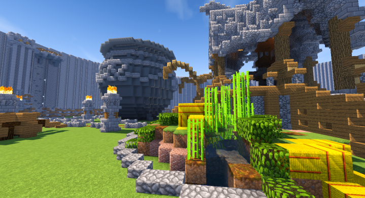 Building W.I.P medieval spawn Minecraft Map