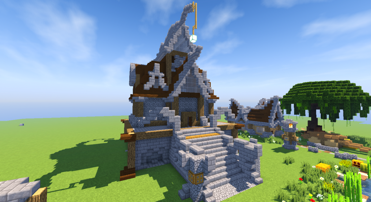 Building W.I.P medieval spawn Minecraft Map