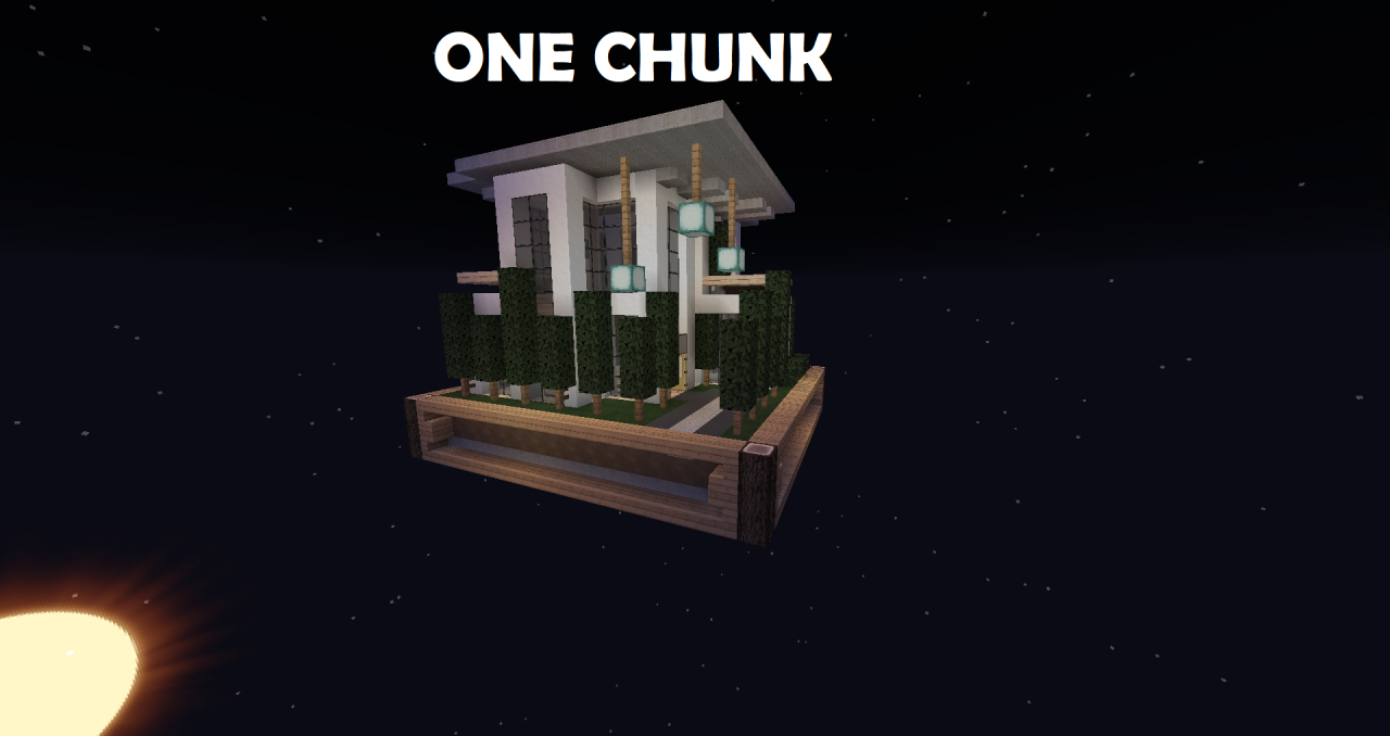 1 chunk Modern house Minecraft Map