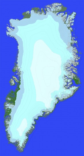 An extreme survival map of the entire island of Greenland scaled 1:75 ...