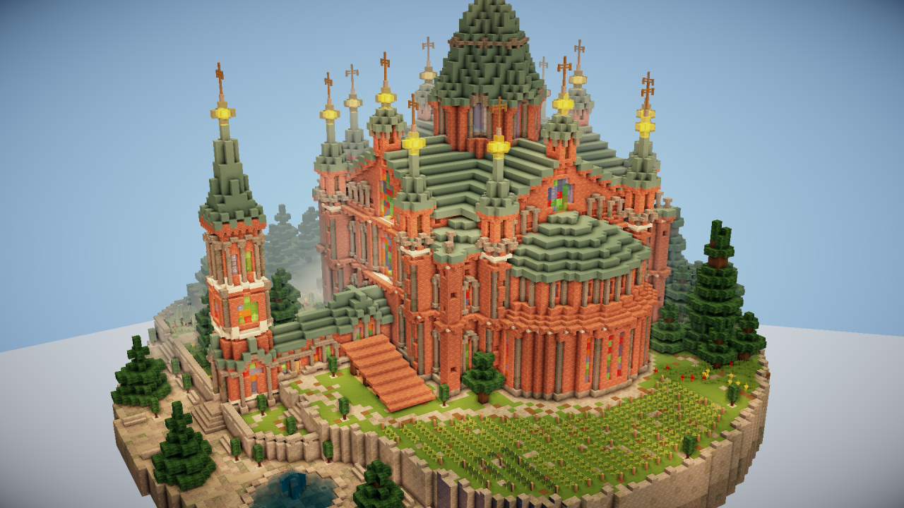 Scandinavian brick Cathedral Minecraft Map