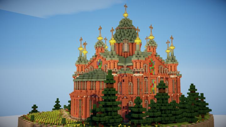 Scandinavian brick Cathedral Minecraft Map