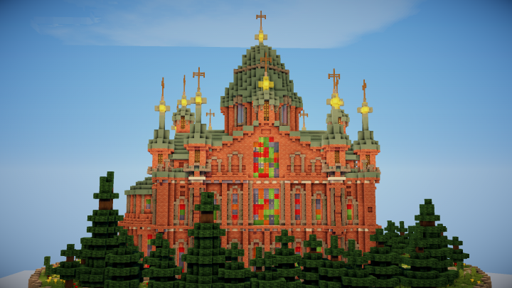 Scandinavian brick Cathedral Minecraft Map