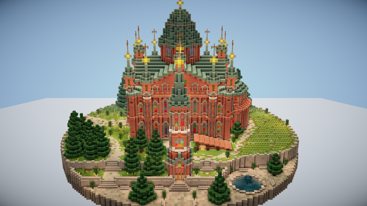 Scandinavian brick Cathedral Minecraft Map