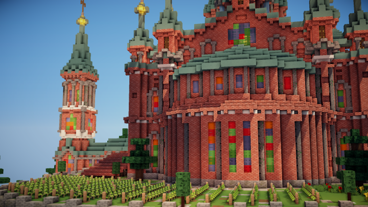 Scandinavian brick Cathedral Minecraft Map