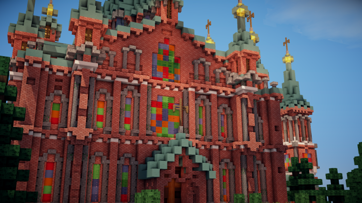 Scandinavian brick Cathedral Minecraft Map
