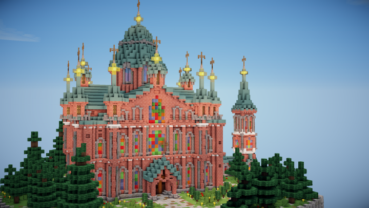 Scandinavian brick Cathedral Minecraft Map