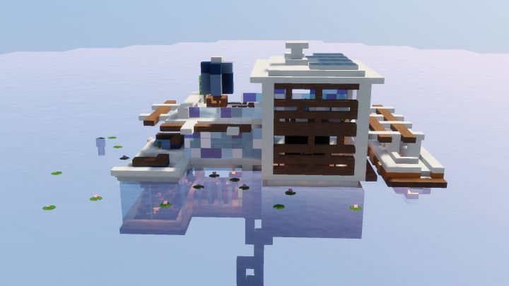 Floating Modern House + Boats Minecraft Map