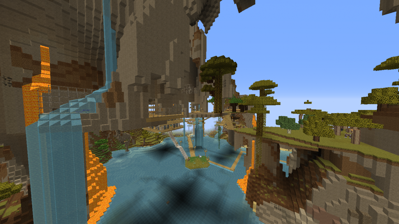 Floating House (6 Desert Temple & 9 Village Coordinates) Minecraft Map