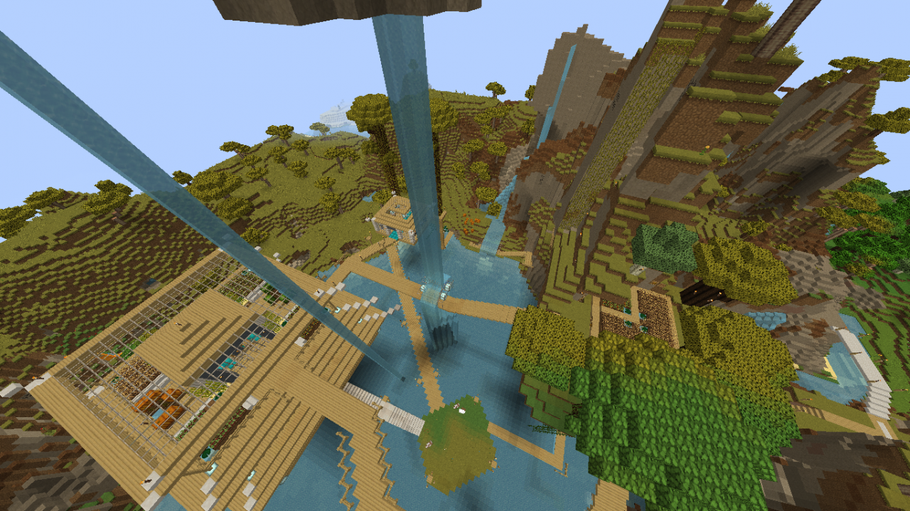 Floating House (6 Desert Temple & 9 Village Coordinates) Minecraft Map