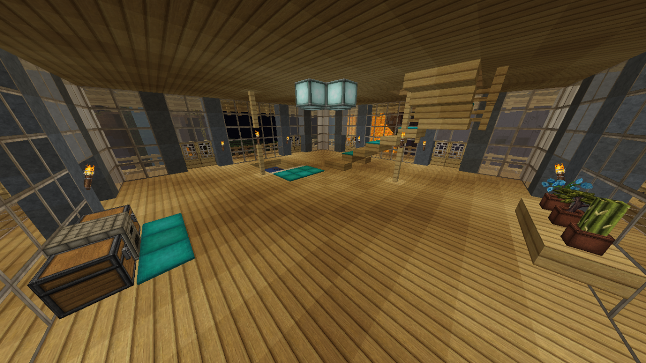 Floating House (6 Desert Temple & 9 Village Coordinates) Minecraft Map