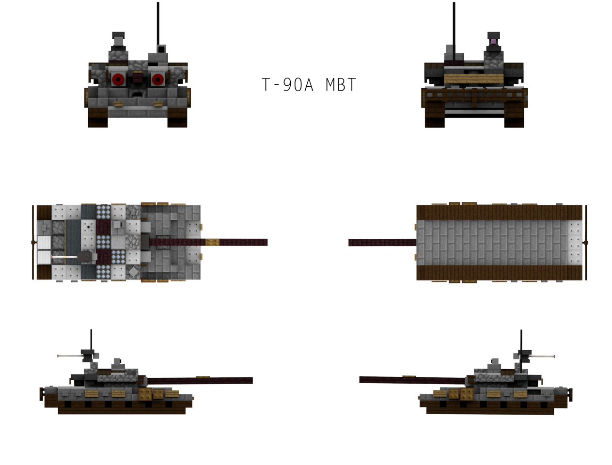 T-90A MBT | Scale: 1,5:1 Minecraft Map