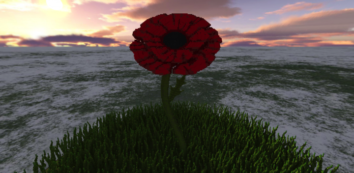 Building a Poppy for Remembrance day Minecraft Map