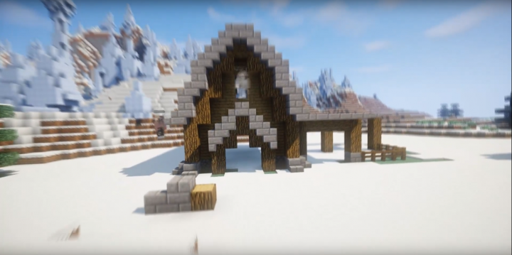 Custom Built Medieval Barn Time Lapse (Minecraft) With Video! Minecraft Map