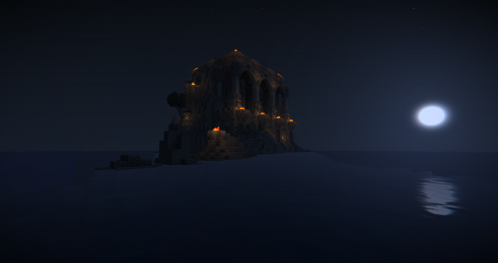 DragonHall - Island Temple of The Dragon flame. Minecraft Map