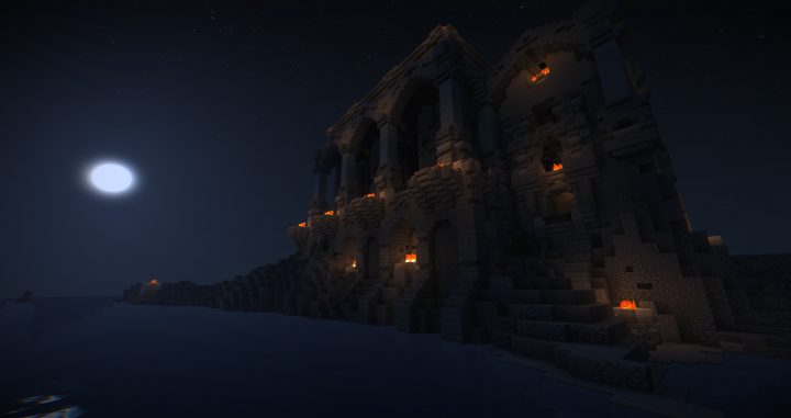 DragonHall - Island Temple of The Dragon flame. Minecraft Map