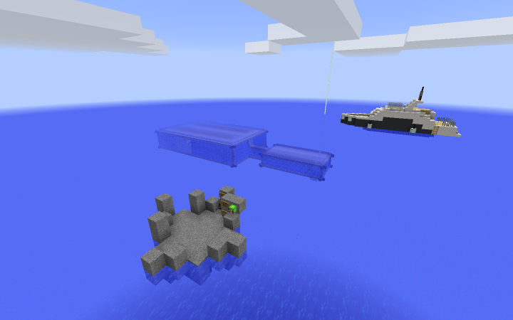 Underwater Modern House + Small Yacht Minecraft Map