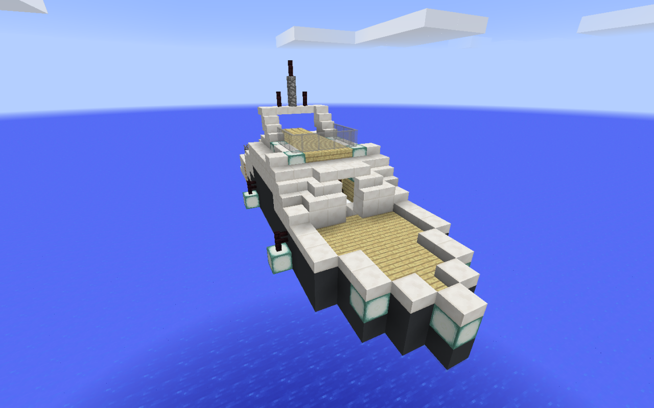 Underwater Modern House + Small Yacht Minecraft Map