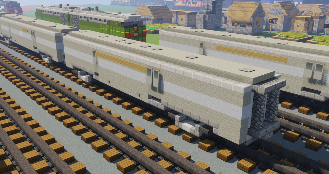 [1.5:1 Scale] CB&Q Streamlined Passenger cars Minecraft Map