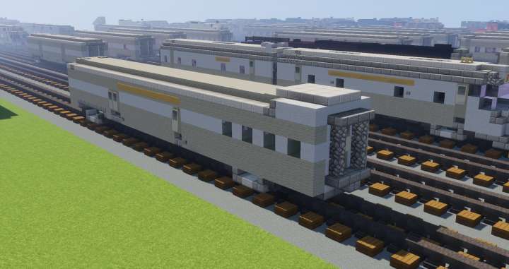 [1.5:1 Scale] CB&Q Streamlined Passenger cars Minecraft Map