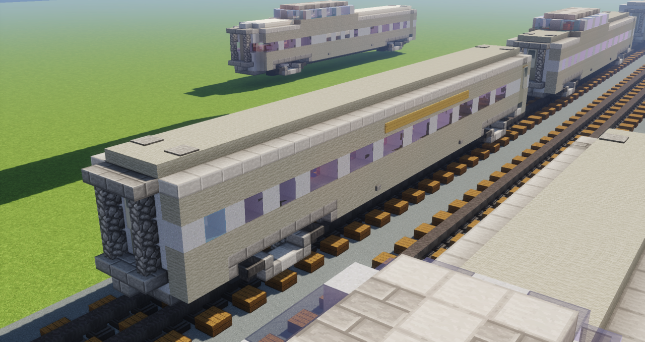 [1.5:1 Scale] CB&Q Streamlined Passenger cars Minecraft Map