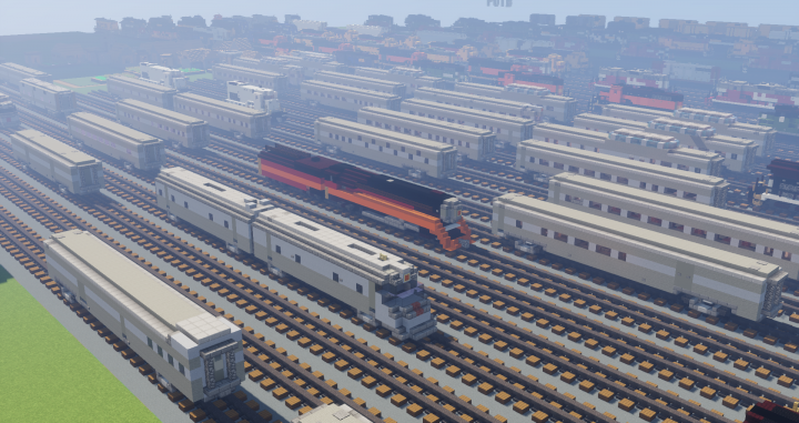 [1.5:1 Scale] CB&Q Streamlined Passenger cars Minecraft Map