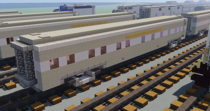 [1.5:1 Scale] CB&Q Streamlined Passenger cars Minecraft Map