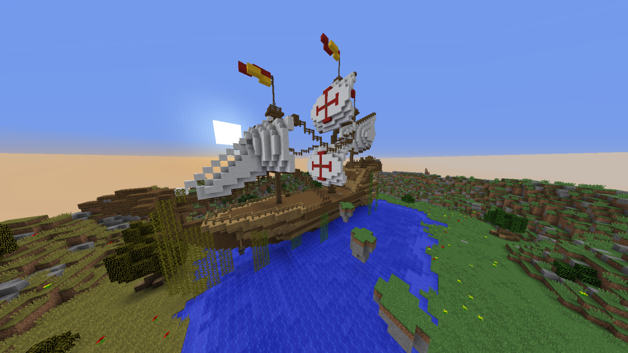 Pirate Ship surrounded by Mountains Minecraft Map